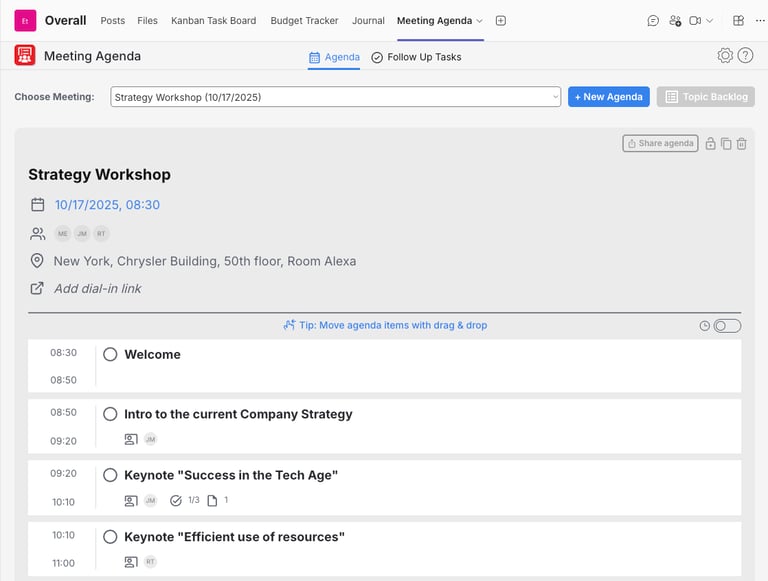 Meeting Agenda - Your ultimate Agenda Tool for Microsoft Teams